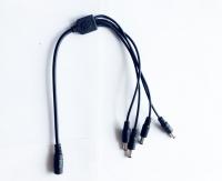 China Copper 1 Female to 4 Male Power Supply Splitter Converter for CCTV Camera DVR 12V for sale