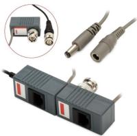 China CCTV Camera Black BNC to RJ45 CAT5 CAT6 Cable Passive Video Audio Balun Connector Transceiver for sale