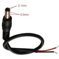 China 30 cm Copper Conductor DC Power Male Plug Pigtail Cable for Telecommunication Surveillance for sale