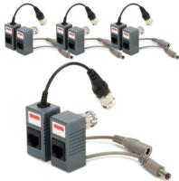 China Passive Connector Transmitter for CCTV Camera Coax BNC Video Balun HD and Power Black for sale