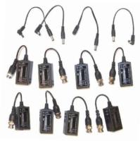 China Black CCTV BNC to RJ45 Video Balun with DC Power Extender Over Ethernet Cat5/6 Cable for sale