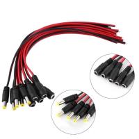 China CE Certified Male Cable Plug Wire 5.5*2.1mm 12V DC Power Pigtail for CCTV Security for sale