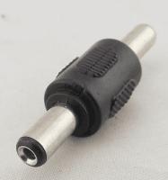 China Male to Male Coupler Connector Adapter for Black DC Power Plug 5.5x2.1mm Transformer for sale