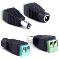 China LED 12V DC Female Male 2.1 x 5.5mm Power Connector Adapter Plug Jack Socket for CCTV for sale