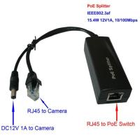 China 10/100Mbps Data Transfer Rate POE Splitter for IP Camera CCTV DC44-57V Power Input for sale