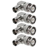 China Silver Male Plug to BNC Female Jack CCTV Camera Video Adapter w/ 90 Degree Angle for sale