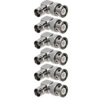 China Silver Male Plug to BNC Female Jack CCTV Camera Video Adapter w/ 90 Degree Angle for sale