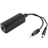 China Network Transmission Black PoE Splitter Cable Adapter IEEE802.3af 12V DC for IP Camera for sale