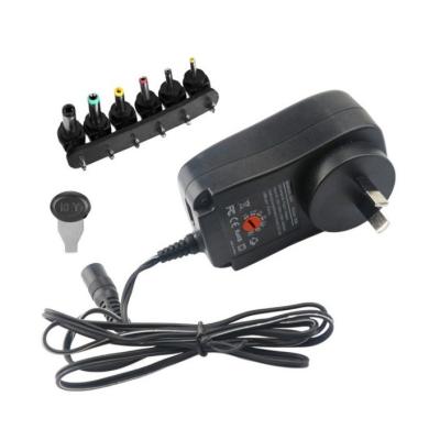 China DC Output 30W Universal Power Supply Adapter 100-240V AC 3V-12V Adjustable Multiple Tips for sale