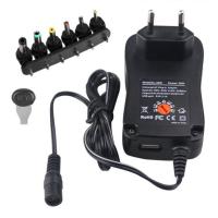 China Universal Adjustable Charger Adapter 3-12V 30W 2.1A with USB Port Output Type DC Black for sale
