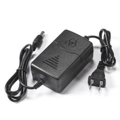 China 24w 100-240v AC 12v DC Double Wire Power Adapter with Coaxial Connector 5.5*2.1mm for sale