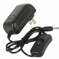 China AC100-240V LED Switch Power Adapter 12V 1A 2A 24W Black Efficiency 82% On/Off Switch for sale