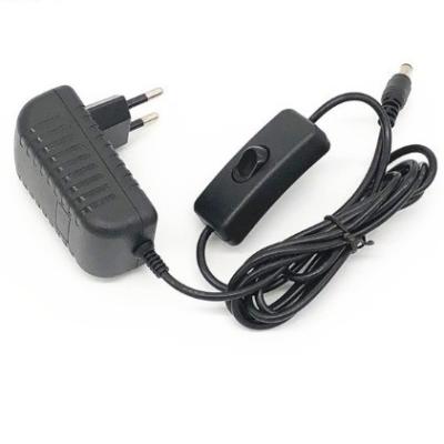 China Stable EU Plug Adapter AC 100-240V To DC 12V 2A Power Supply 24W Output Current 2000mA for sale