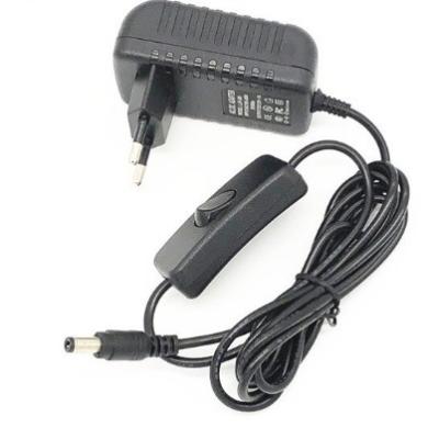 China 12V 1A/2A C-Power Power Supply with On/Off Switch and DC Connector 5.5*2.5mm/5.5*2.1mm for sale