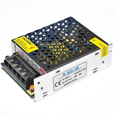 China LED Lighting Constant Voltage Switch Power Supply 12V 5A 5V 1A 2A 3A 5A 12A Regulated for sale
