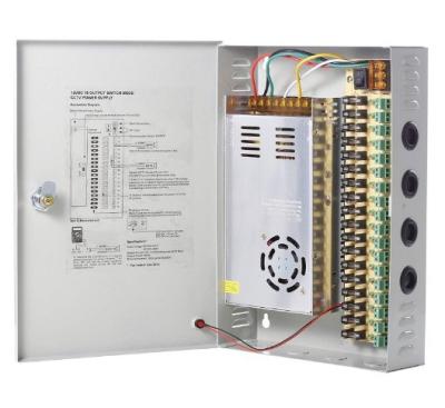 China Secure Your CCTV Power Supply with 12V DC 30A 18CH Switch Box and Over-temp Protection for sale