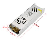China Silver 250W LED Strip Power Supply 12V 20A 24V 10A Slim Thin DC Switch Power 110V/220V for sale