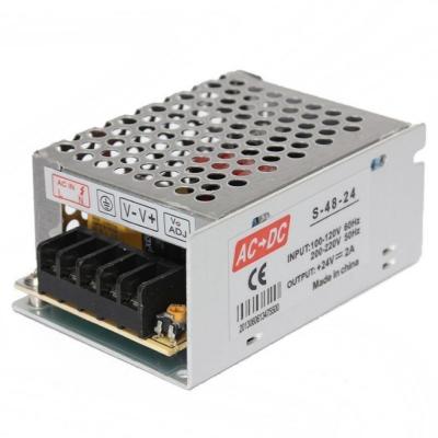 China 110V/220V Input 24V 2A 50W S-50-24 Switching Power Supply for LED CCTV Single Output for sale