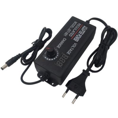 China DC Output Type 3-24v Adjustable Voltage Adapter with 5.5*2.1 5.5*2.5 DC Connector for sale