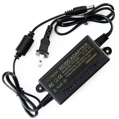 China Black C-Power AC100-240V DC 12V 2A Wall Mounted Plug Power Adapter 12Volt for EU AU UK US for sale