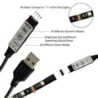 China Female 1m Black LED Strip with 5v Power Supply and 3key USB Controller for sale