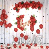 China High quality EN71 standard wedding party decoration  garnet red color double layer latex balloons for sale