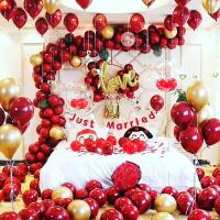 China High quality EN71 standard wedding party decoration  garnet red color double layer latex balloons for sale