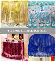 China 3.2 ft x 9.8 ft Metallic Tinsel Foil Fringe Curtains for Party Photo Backdrop Wedding Decor (2 Packs, Gold) for sale