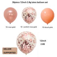 China custom 12inch  blush pink balloon confetti  rose gold  party balloon  grland  kit decoration set for sale