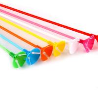 China High quality  rubber latex balloon holding accessories  New plastic 32cm 40cm white and assorted colors  balloon stick and cup for sale