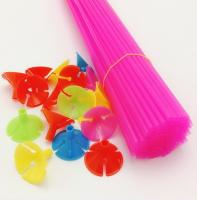 China High quality  rubber latex balloon holding accessories  New plastic 32cm 40cm white and assorted colors  balloon stick and cup for sale