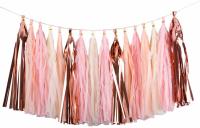 China DIY Tissue Paper Tassel Banner Pack of 5 Unassembled tissue Garland for Wedding, Baby Shower, Birthday, Fiesta Fringe Party Ban for sale