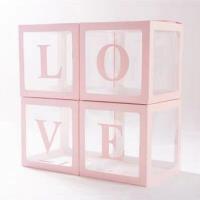 China 4pcs per set DIY Transparent Box Balloon LOVE Blocks for Boy Girl Baby Shower Wedding Birthday Party Decoration Backdrop for sale