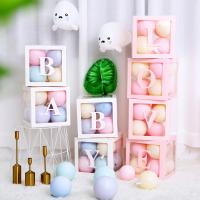China 4pcs per set DIY Transparent Box Balloon LOVE Blocks for Boy Girl Baby Shower Wedding Birthday Party Decoration Backdrop for sale