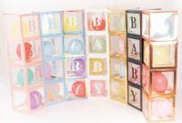 China 4pcs per set DIY Transparent Box Balloon LOVE Blocks for Boy Girl Baby Shower Wedding Birthday Party Decoration Backdrop for sale