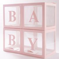 China baby shower birthday wedding proposal party decoration 4pcs per set love baby letter  transparent balloon boxes for sale