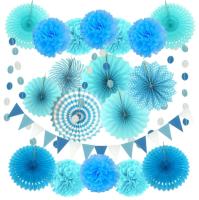 China Hanging Paper Fans Decorations Round Pattern Paper Garlands Decoration for Birthday Wedding Graduation Events for sale