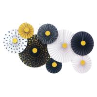 China Hanging Paper Fans Decorations Round Pattern Paper Garlands Decoration for Birthday Wedding Graduation Events for sale