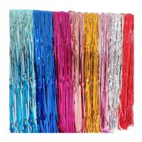 China Party decoration backdrop Metallic color foil fringe curtain 3.2ft x 6.4ft for sale