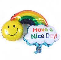 China Party Supplies Cute smile face  Foil Rainbow Pastel Mylar rainbow Clouds balloons for baby party birthday party decoration for sale