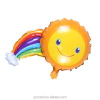 China Party Supplies Cute smile face  Foil Rainbow Pastel Mylar rainbow Clouds balloons for baby party birthday party decoration for sale