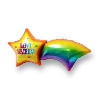 China Party Supplies Cute smile face  Foil Rainbow Pastel Mylar rainbow Clouds balloons for baby party birthday party decoration for sale