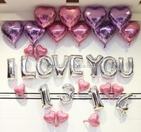 China Latex Balloon Set Various Color Valentines Day Romantic Heart Shape Wedding Foil for sale
