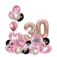 China 40 inch rose gold silver pink blue black red  assorted color foil balloon numbers for birthday party decoration for sale