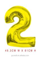 China Low MOQ Number 2 custom foil mylar balloons for sale