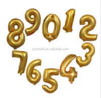 China Golden Color Foil Number Balloon for sale