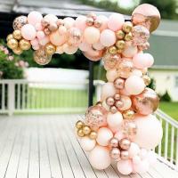 China 134pcs Macaron Orange Balloon Garland Arch Kit Metallic Chrome Ballons with 4D Globos and Rose Gold for sale