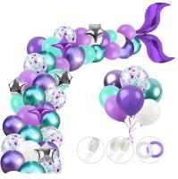 China mermaid birthday party decorations Girls Birthday Baby Shower mermaid foil latex balloon arch for sale
