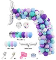 China mermaid birthday party decorations Girls Birthday Baby Shower mermaid foil latex balloon arch for sale