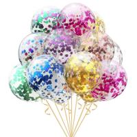China 12 inch transparent latex confetti balloon for birthday party decoration for sale